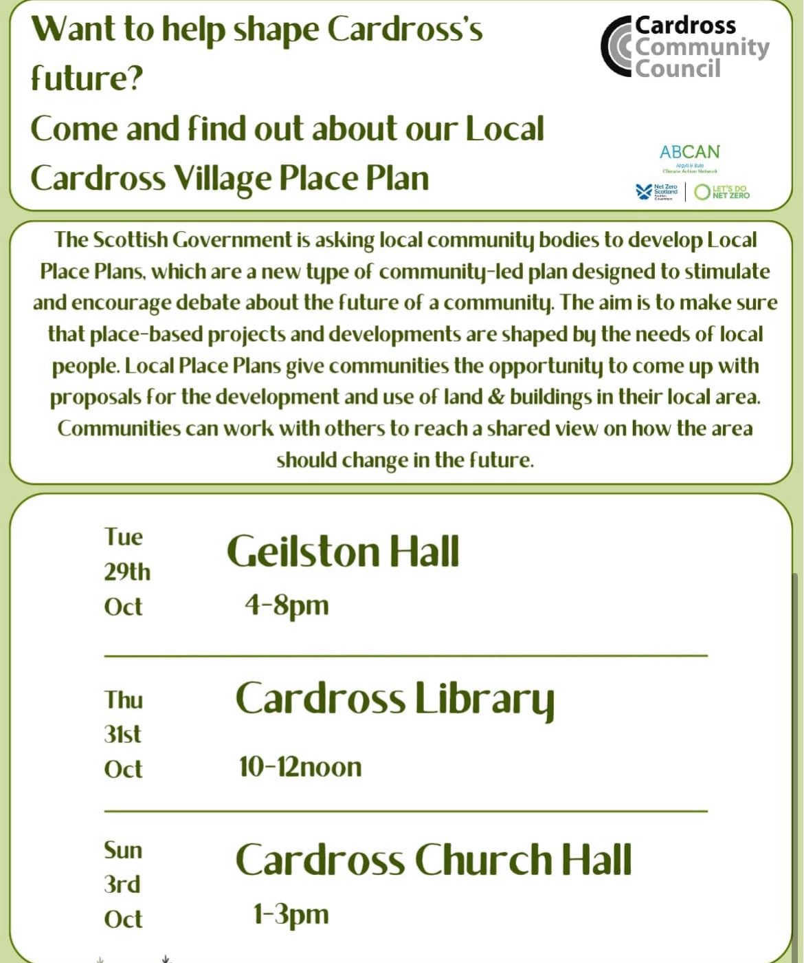 Cardross Village Place Plan – Geilston Hall
